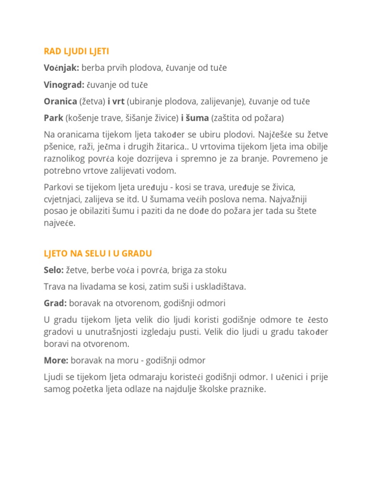 Rad Ljudi Ljeti | PDF