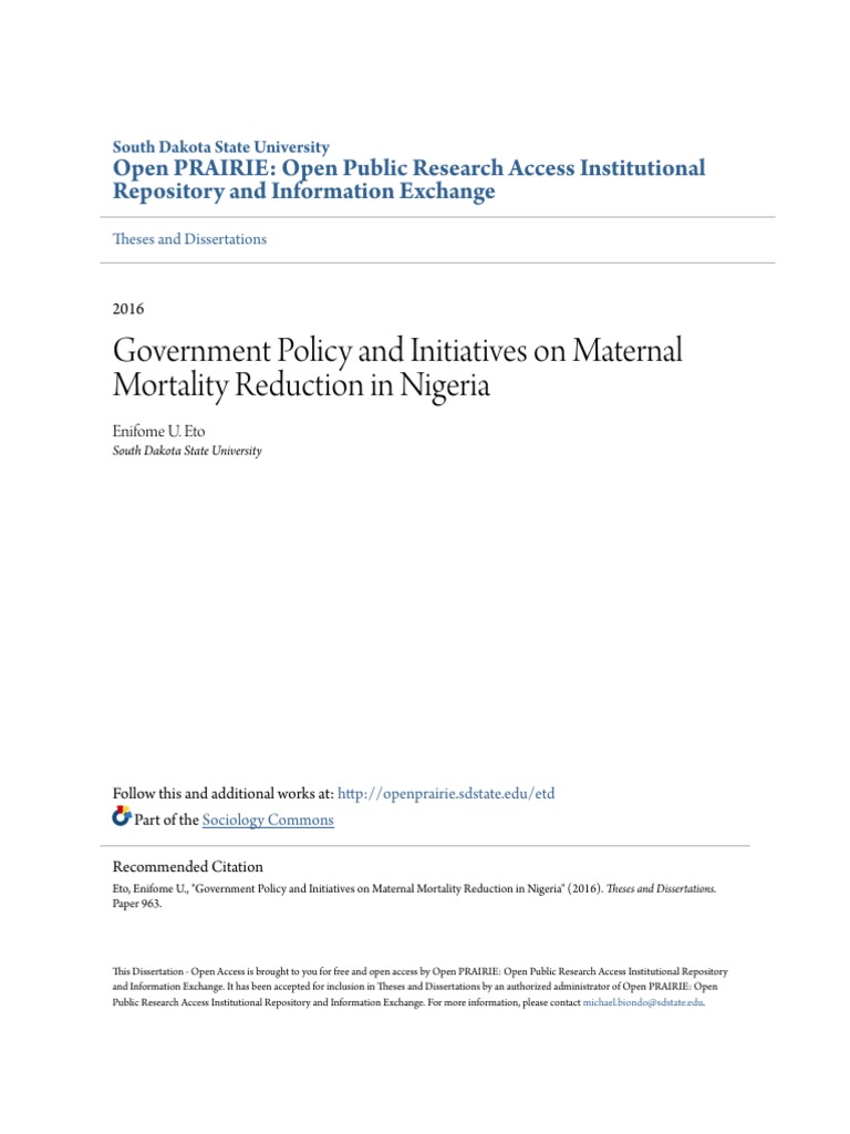 Government Policy and Initiatives On Maternal Mortality Reduction | PDF ...
