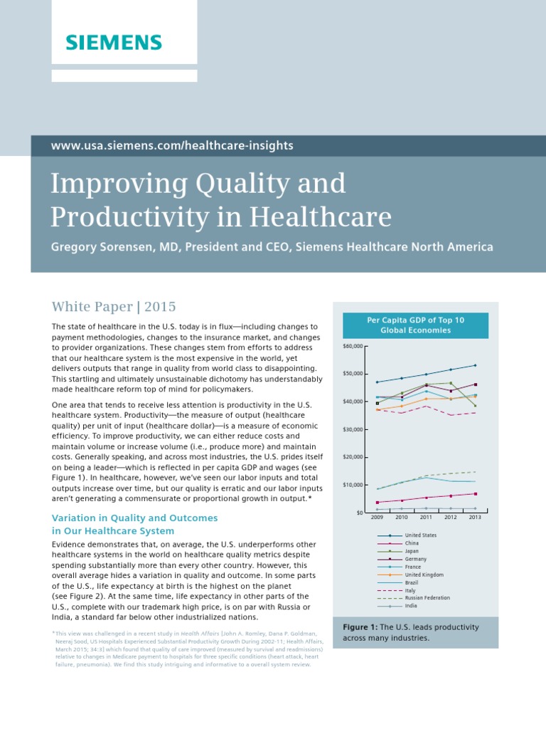 Improving Quality and Productivity in Healthcare: White Paper - 2015 ...