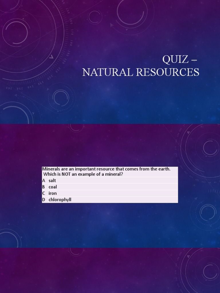 QUIZ - Natural Resources | PDF | Economies | Environmental Science