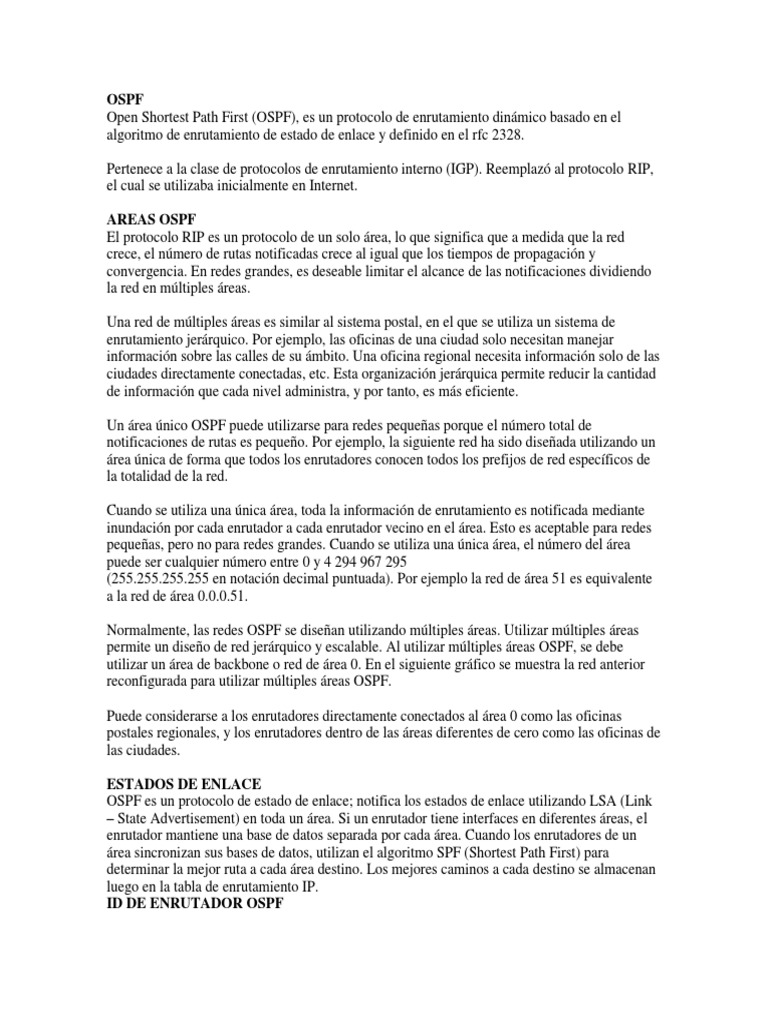 OSPF Práctica | PDF | Enrutador (Computación) | Protocolos de internet