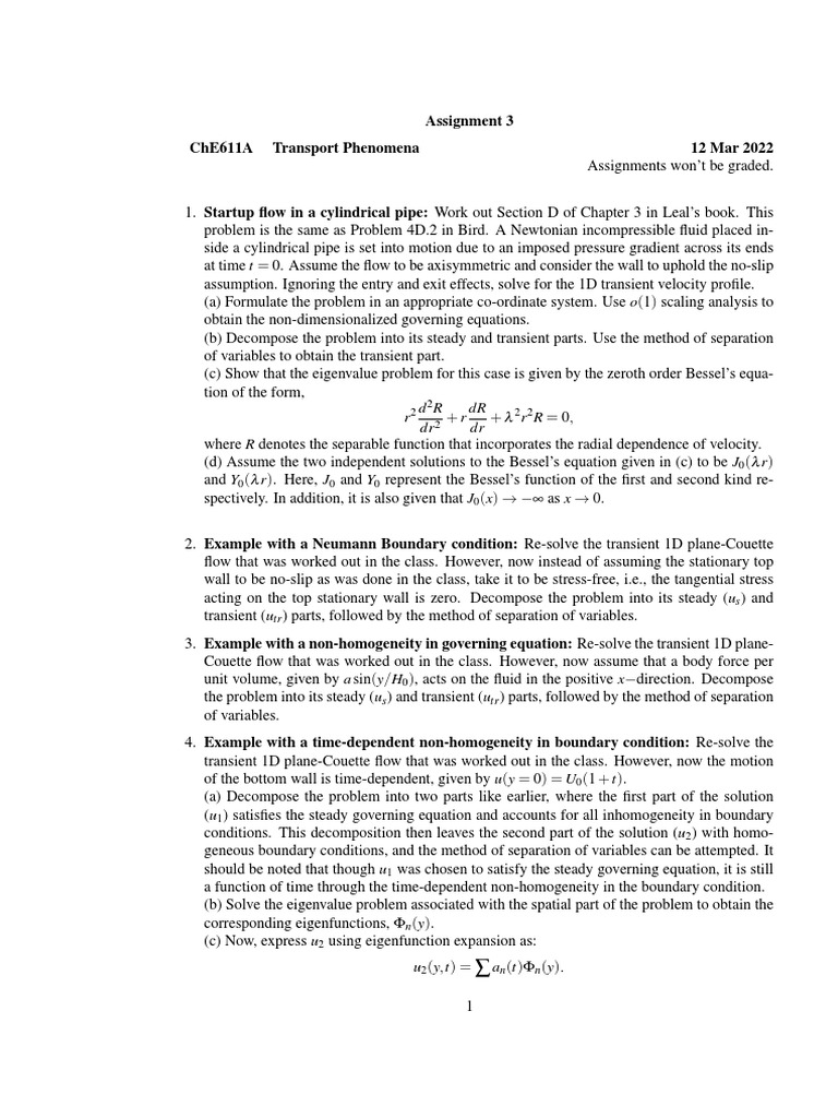 Transient Flow in Cylindrical Pipes | PDF | Fluid Dynamics | Continuum ...