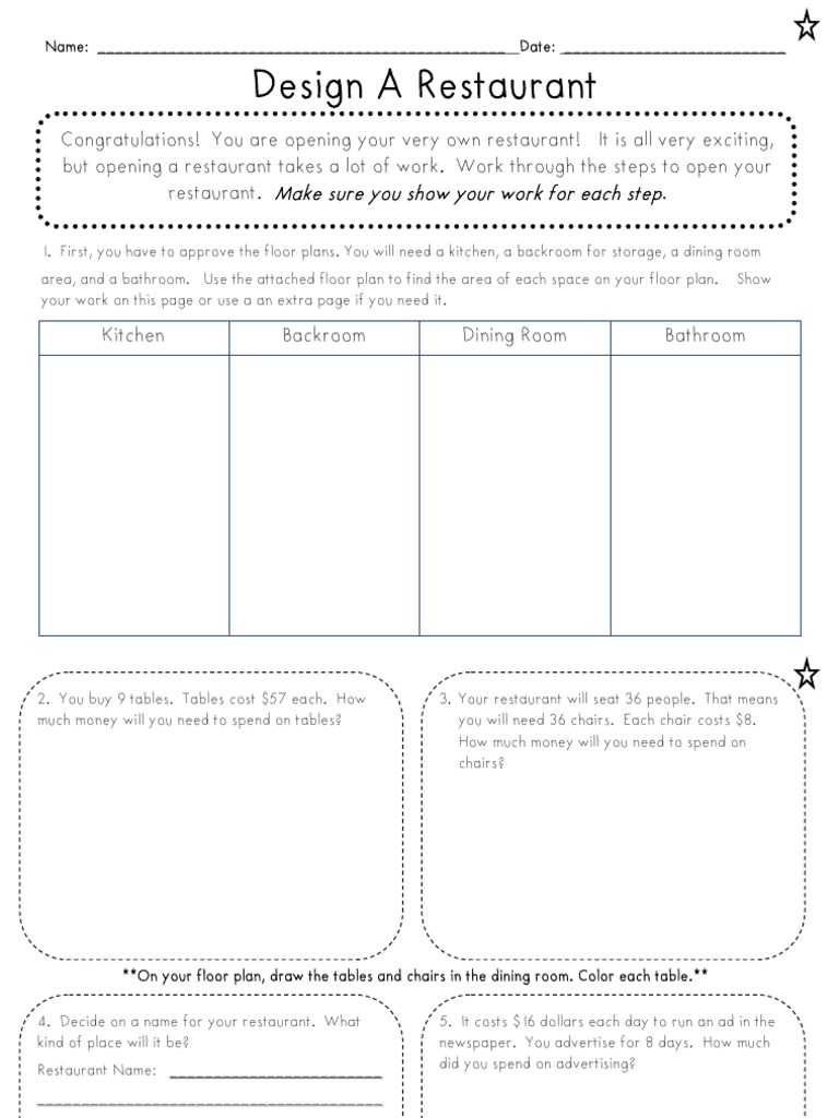 Restaurant Activity | PDF | Restaurants | Menu