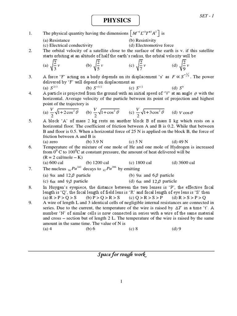 KLEEE Old Question Paper PDF | PDF | Electronvolt | Sound