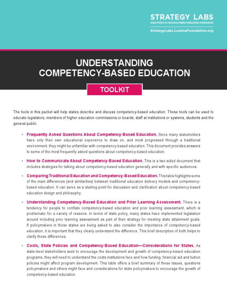 Understanding Competency-Based Education: Strategy Labs | PDF ...