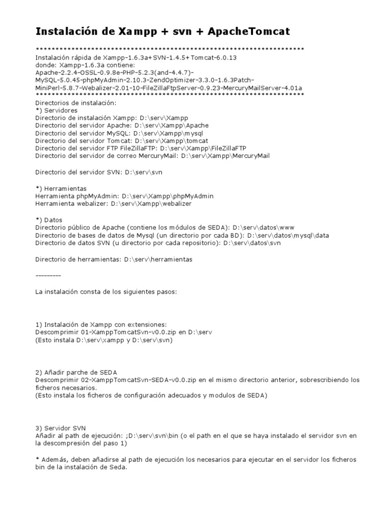 020 Instalación de Xampp + SVN + ApacheTo (1) ... | PDF | Servidor HTTP Apache | Protocolo de ...