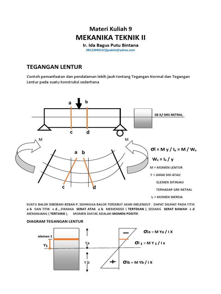 Diagram Tegangan Lentur Konstruksi | PDF