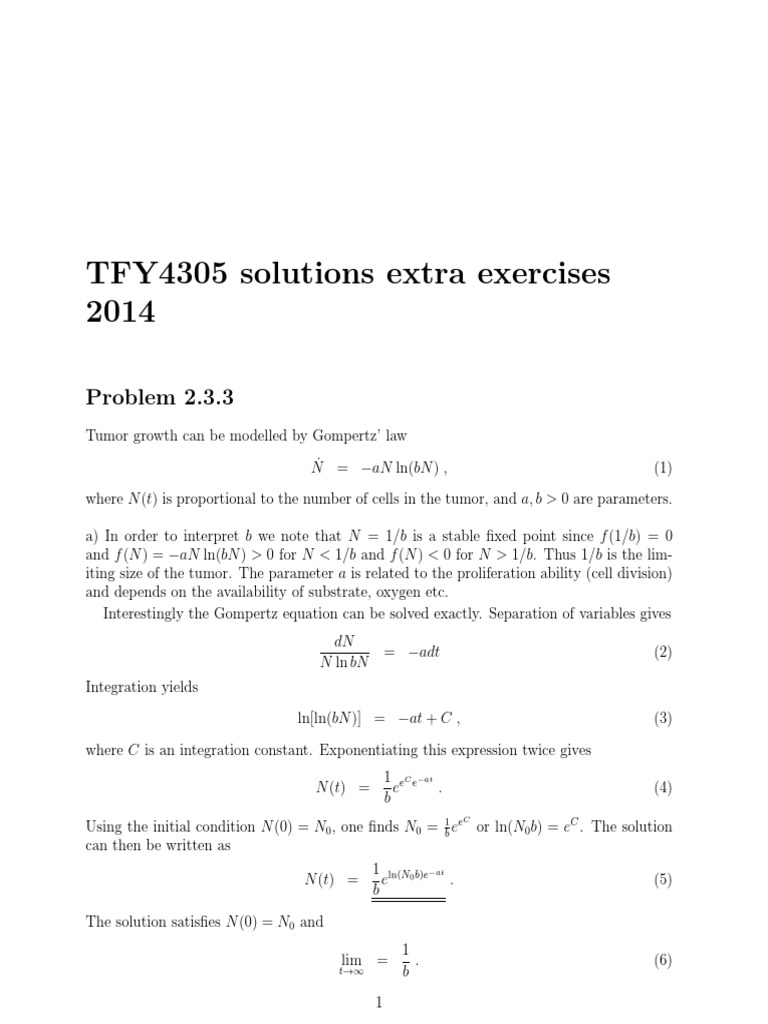 TFY4305 Solutions Extra Exercises | PDF | Eigenvalues And Eigenvectors | Dynamical System