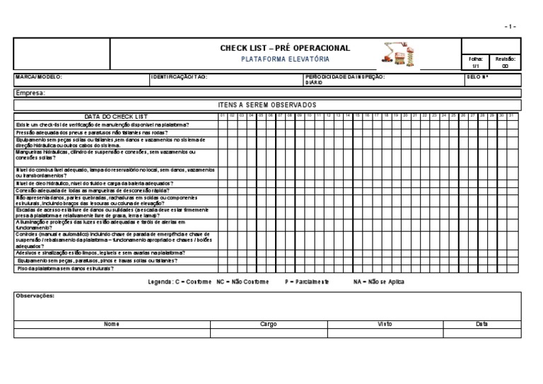 EMTEC Check List - PTA | PDF