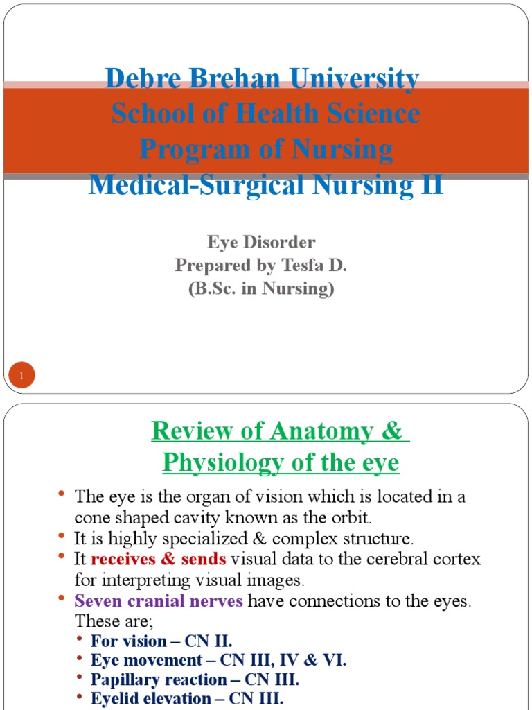 Medical Surgical Nursing:Eye Disorder. | Download Free PDF | Eye | Face
