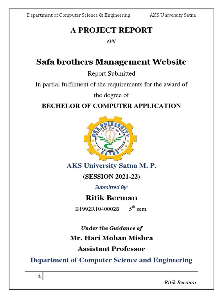 Project Report-Ritikberman | PDF | Php | Databases