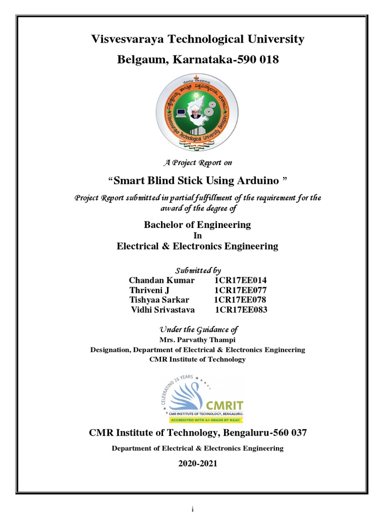 Smart Blind Stick Project Report | PDF | Visual Impairment | Arduino