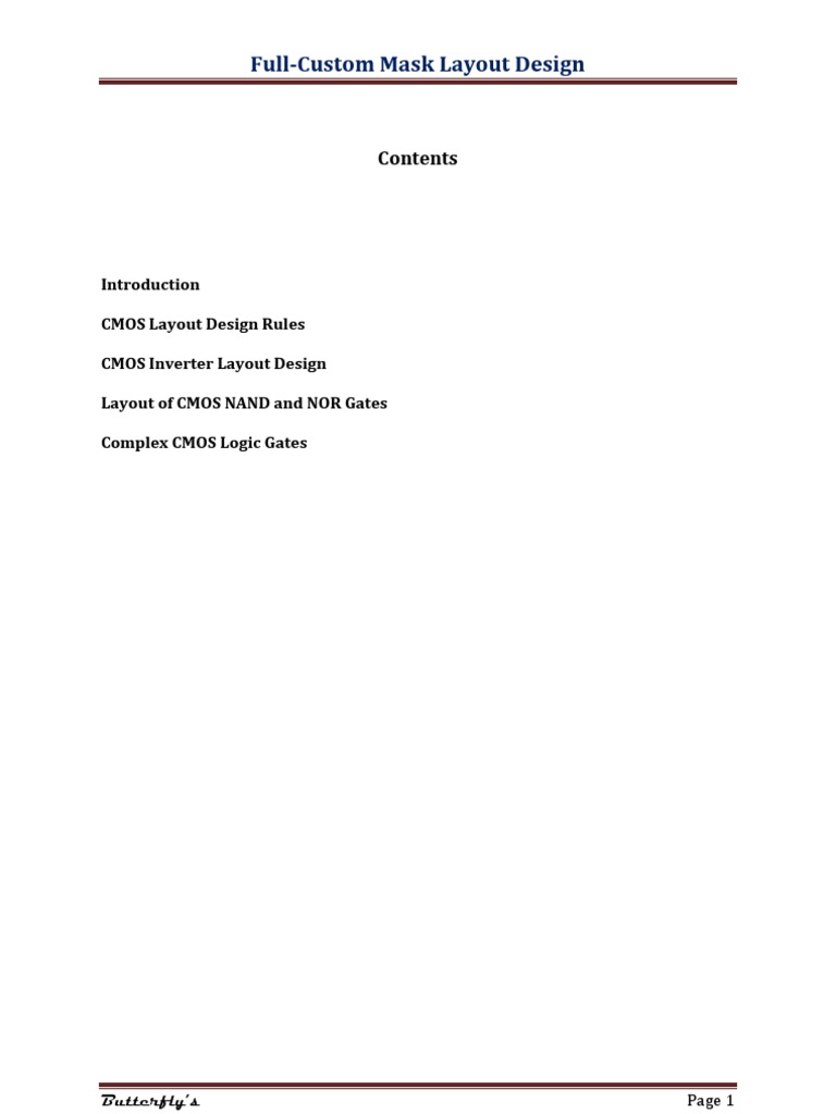 CMOS Mask Layout Essentials | PDF | Cmos | Logic Gate