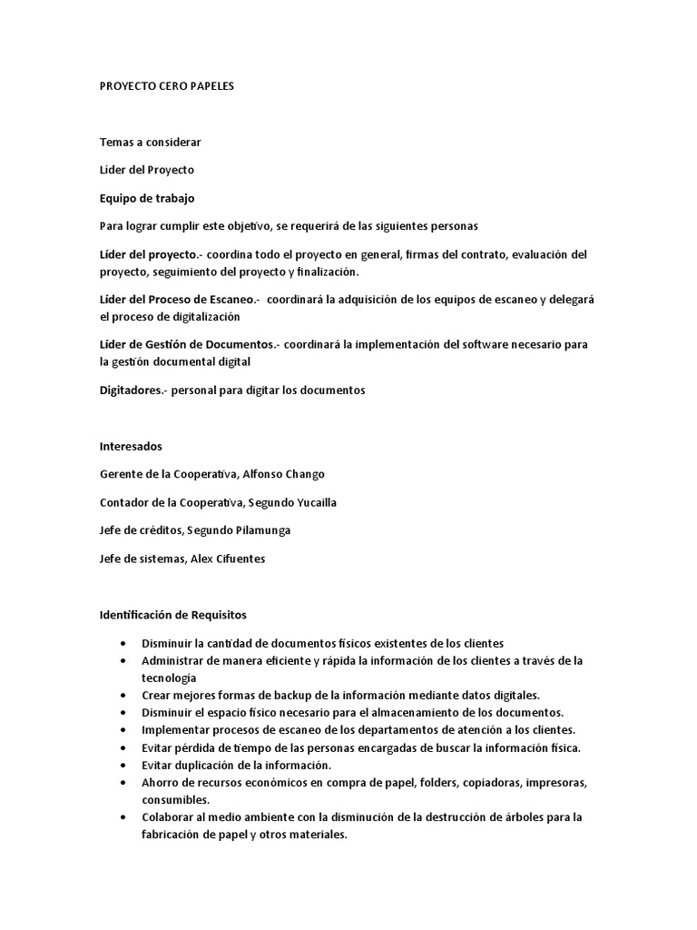 Proyecto Cero Papeles | PDF | Software | Bases de datos