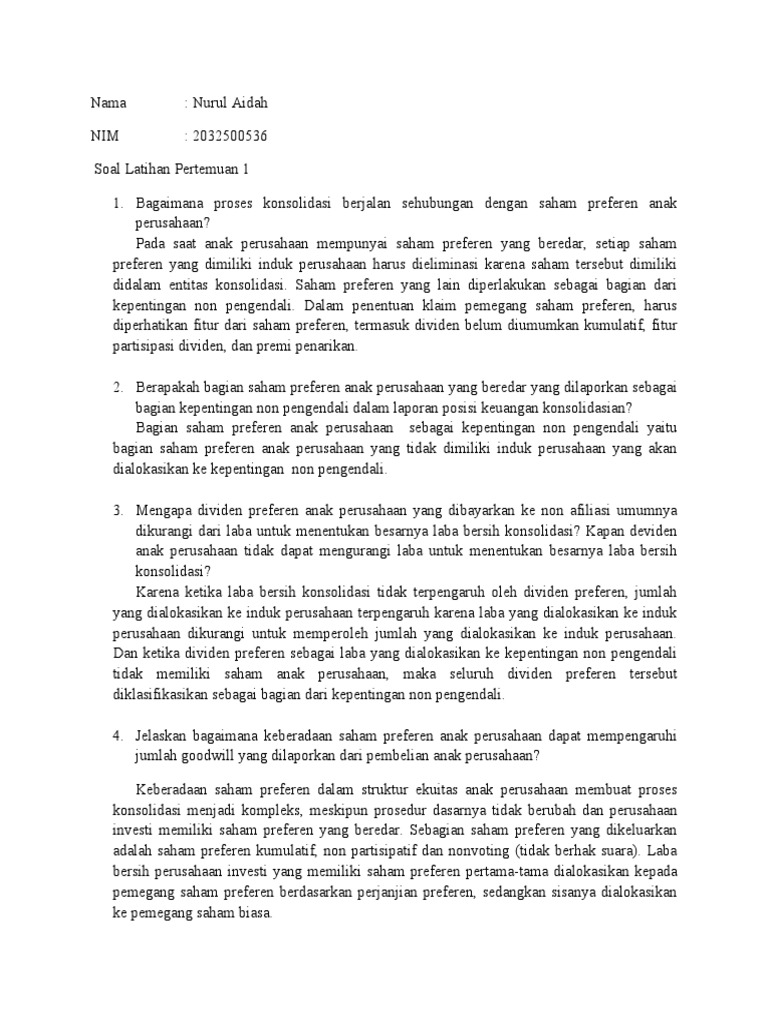 Tugas Pertemuan 1 AKL 2 | PDF