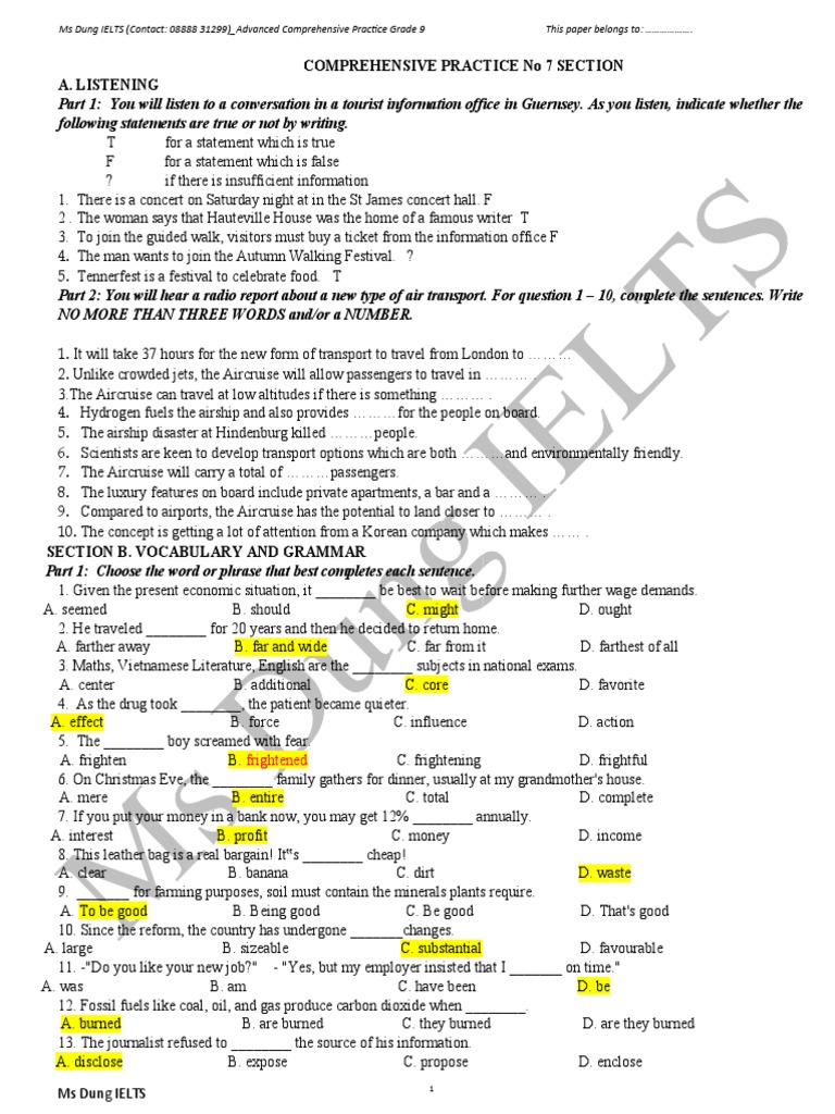 PRACTICE EXERCISE - PART III-Ms Dung IELTS | PDF | Angkor | Theft
