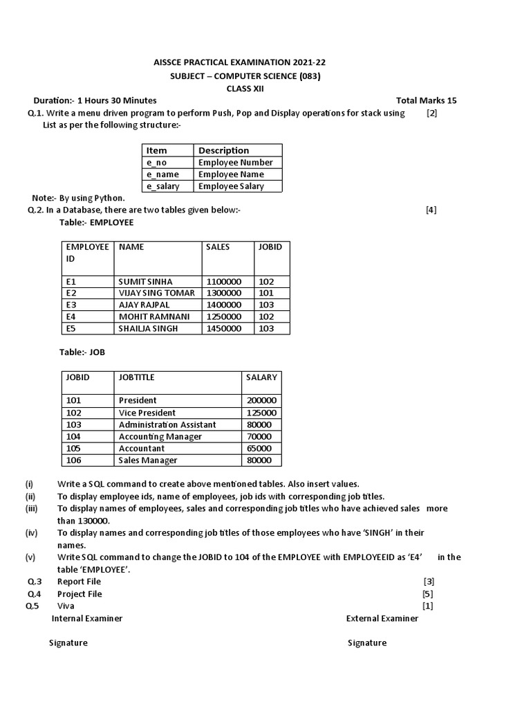 12 Cs Practical QP-final | PDF | Databases | Table (Database) 12 Cs Practical QP-final | PDF | Databases | Table (Database)