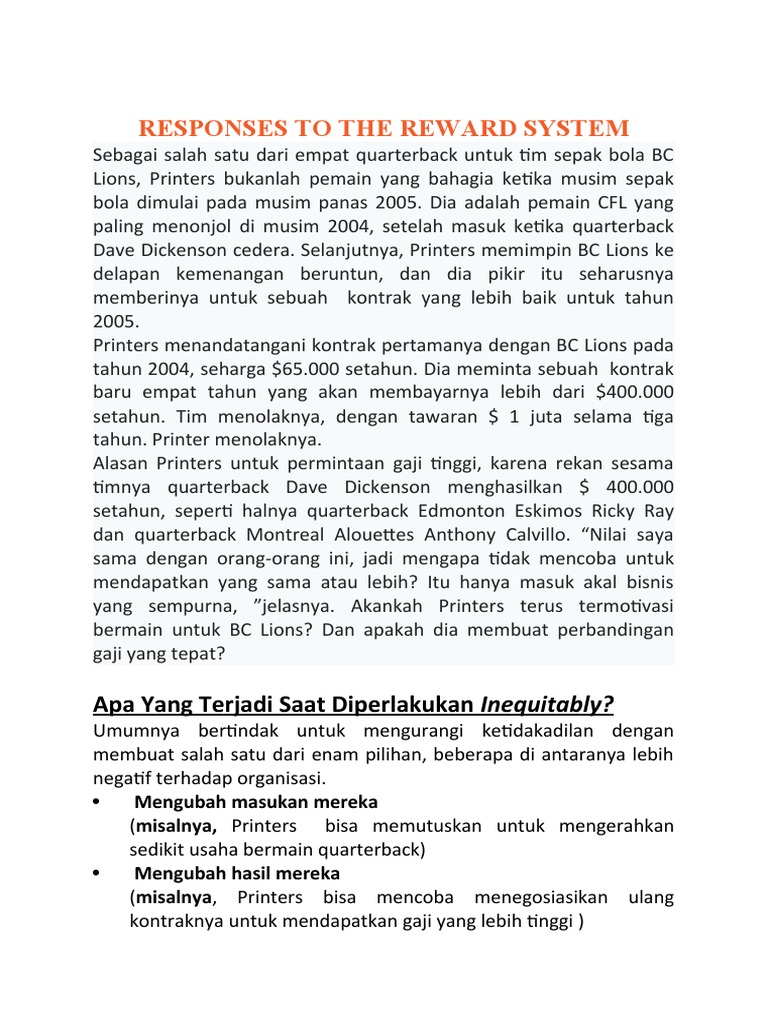 Case Study Reward System | PDF