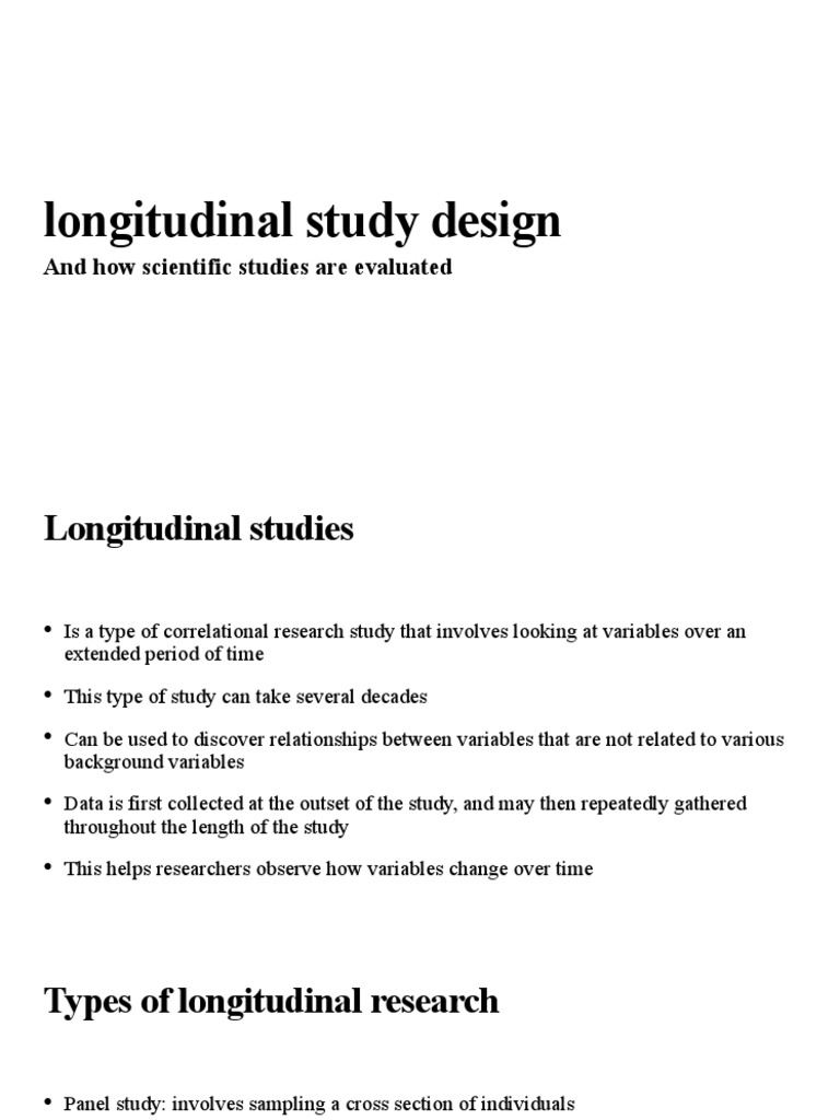 Longitudinal Study Design: and How Scientific Studies Are Evaluated | PDF