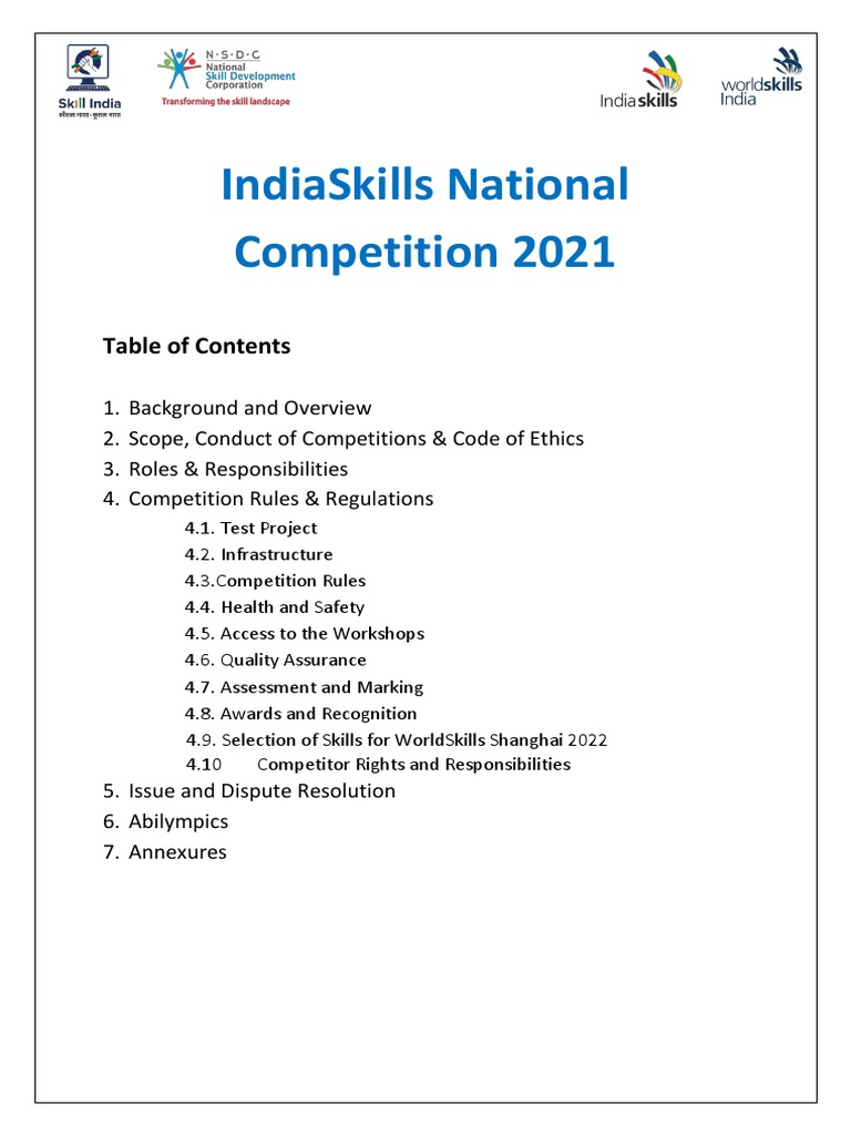 IndiaSkills National Competition 2021 Guide | PDF | Expert ...