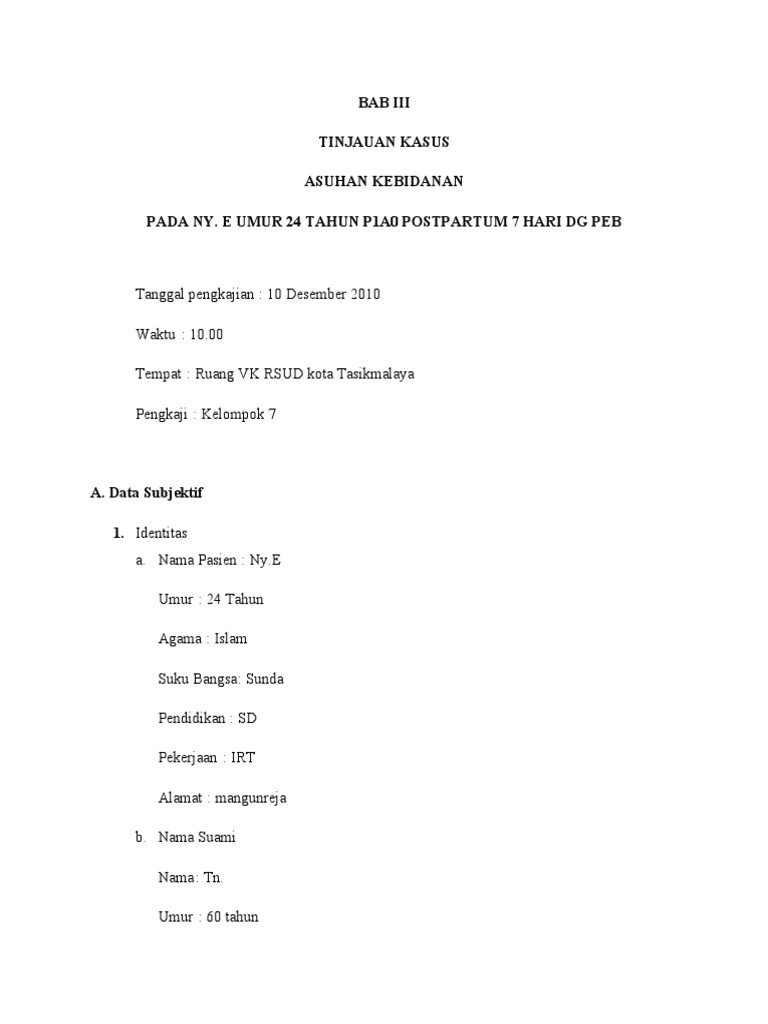 Soap PNC | PDF | Kesehatan Holistik | Gaya Hidup