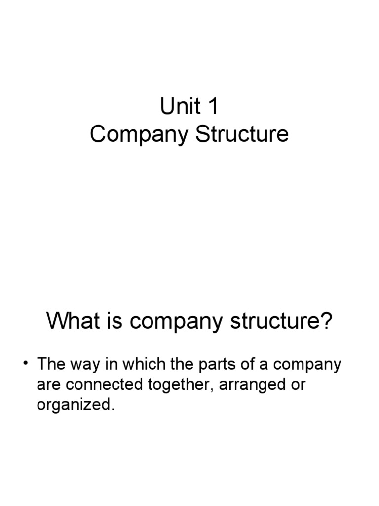 Unit 1 ESPcompanystructure | PDF | Marketing | Human Resources