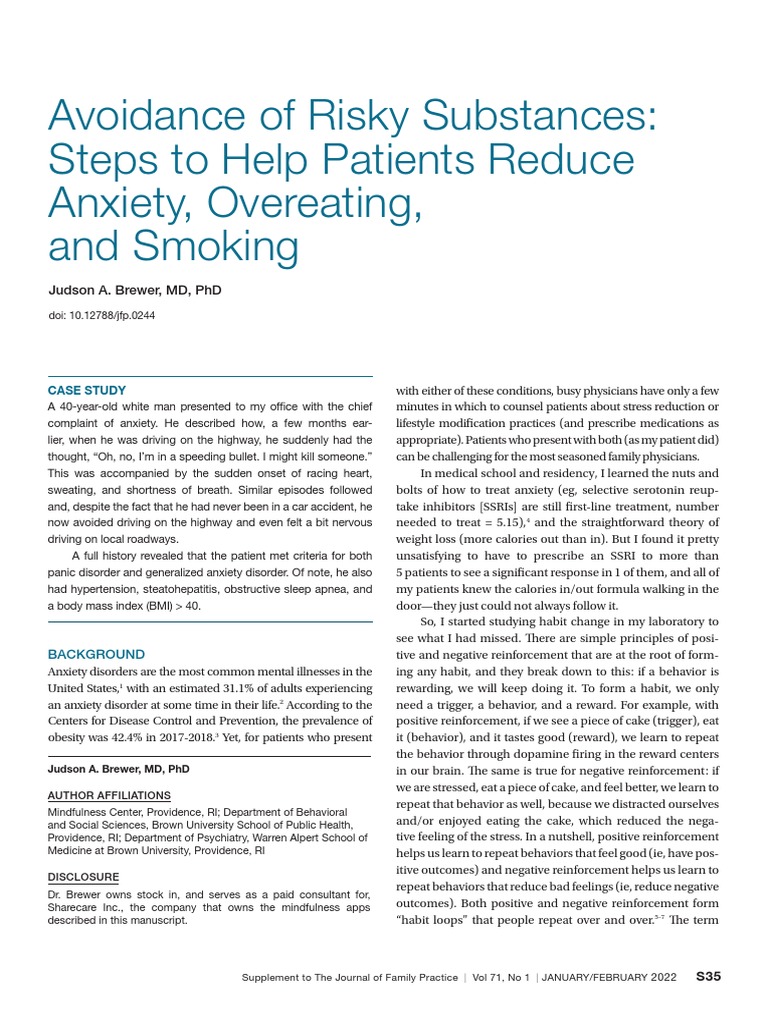 ACLM-Article-Avoidance of Risky Substances | PDF