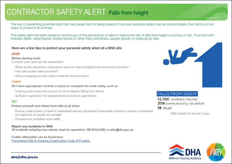 Contractor Safety Alert: Falls From Height | PDF