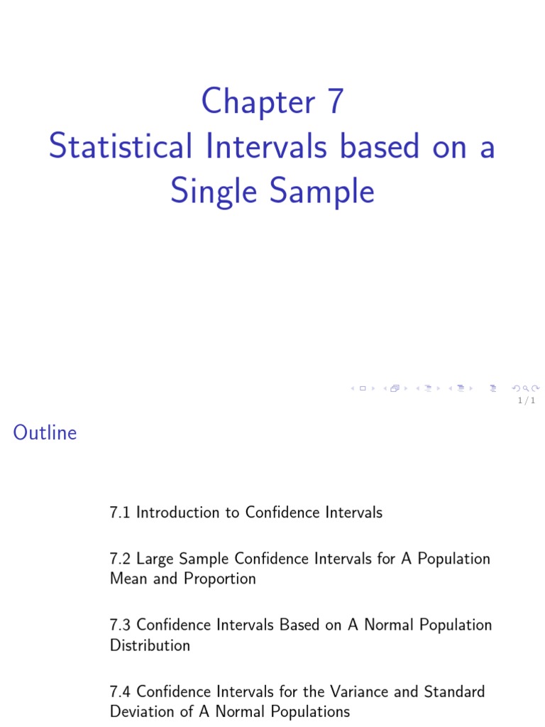 Statistical Intervals Based On A Single Sample | PDF | Confidence ...