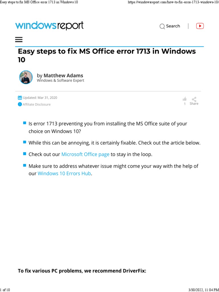 easy-steps-to-fix-ms-office-error-1713-in-windows-10-pdf-windows-10