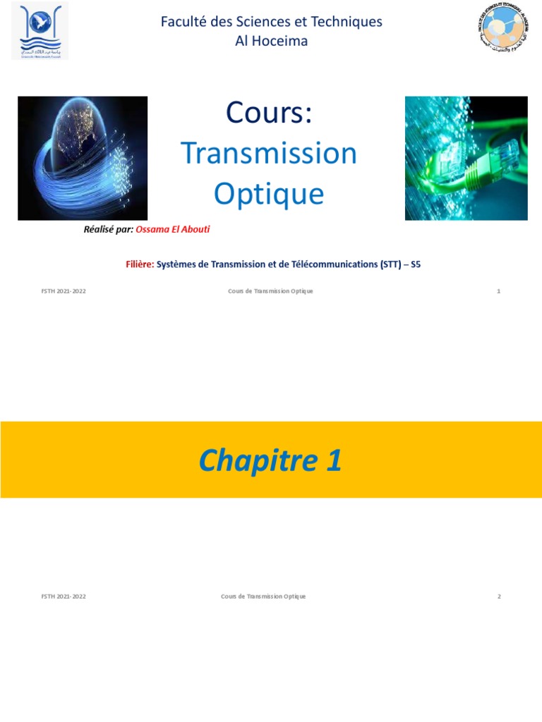 Chapitre-1 Transmission Optique | PDF | Lumière | Longueur d'onde