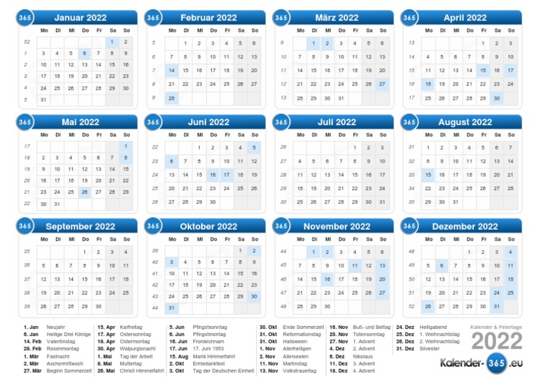 Kalender 2022 | PDF