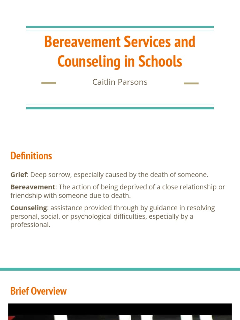 Bereavement Services and Counseling in Schools | PDF | Grief | Mental ...