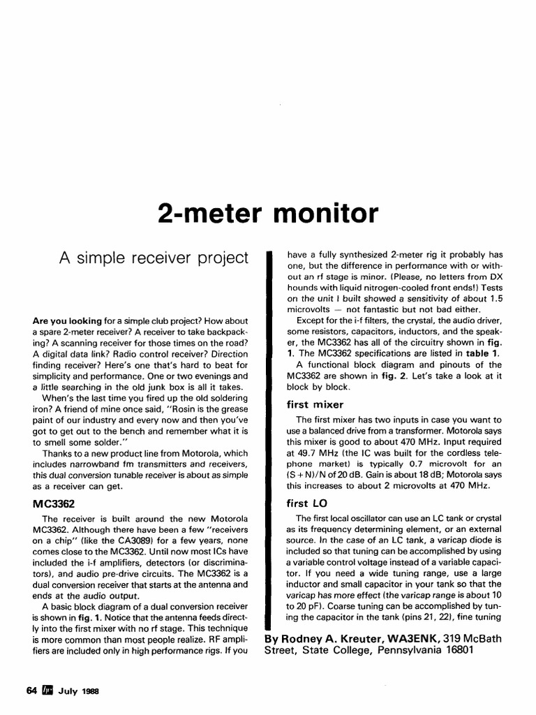 VHF 2m (144 148 MHZ) Monitor | PDF | Electricity | Telecommunications