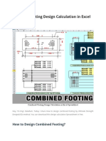 Combined Footing Design Calculation in Excel Spreadsheet | PDF | Beam ...