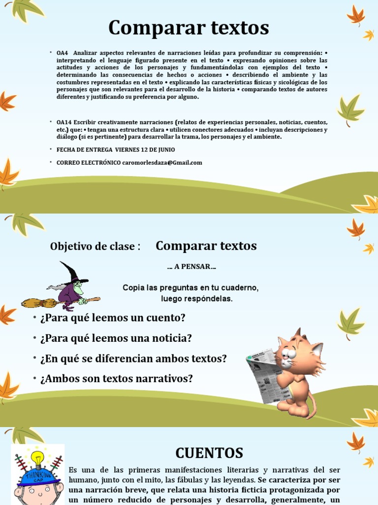 Comparación de Textos 5°A-B | PDF | Narración