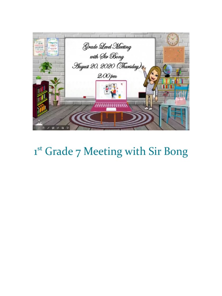 1st Grade 7 Meeting With Sir Bong | PDF