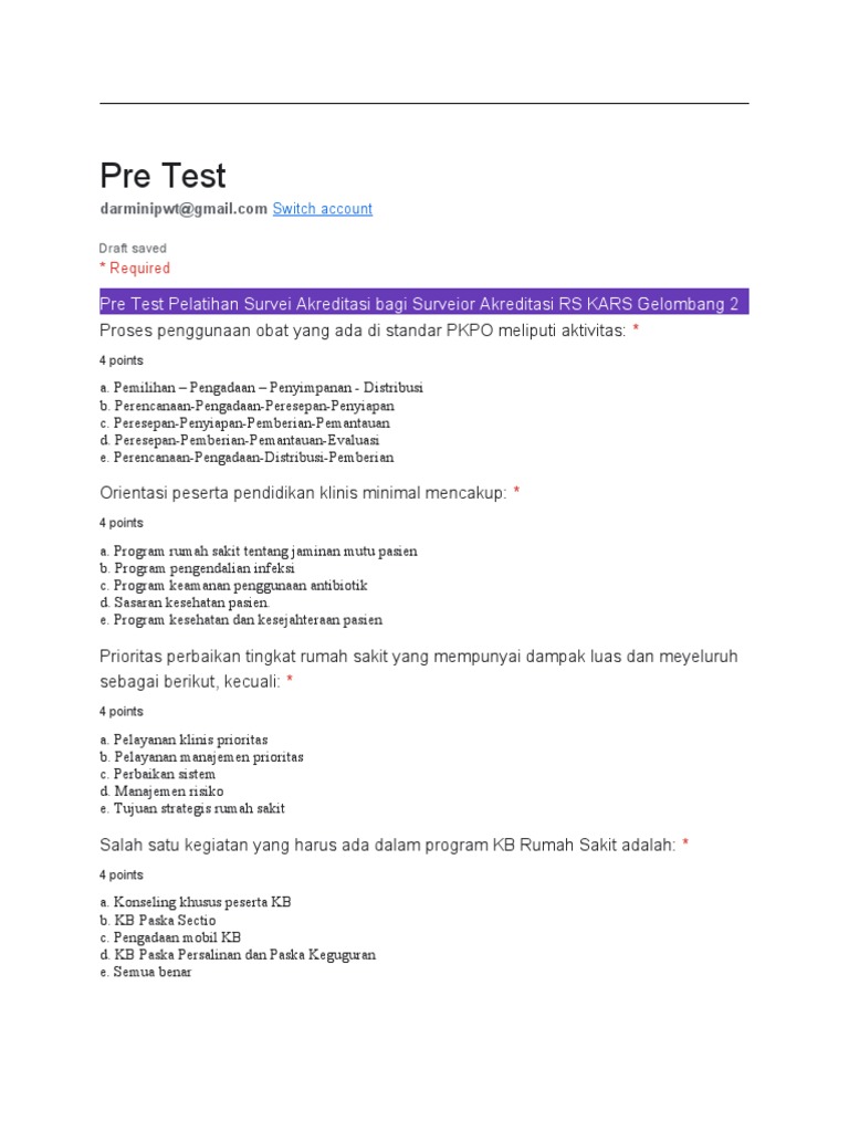 Pre Test Pelatihan | PDF