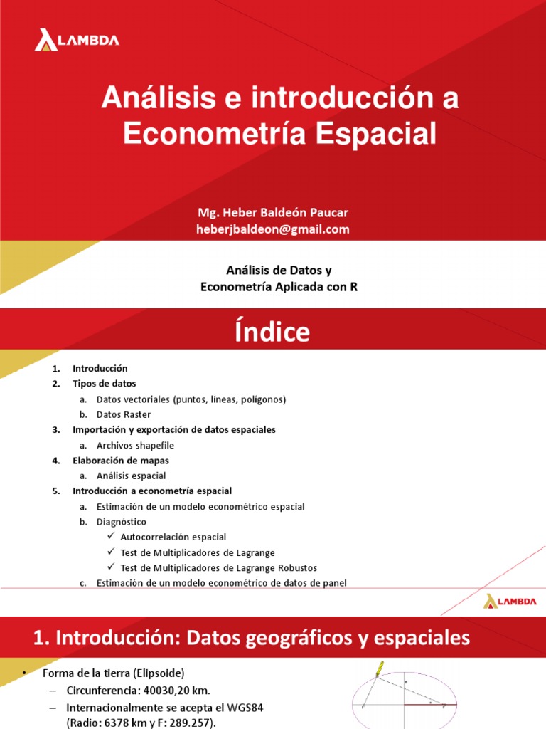 PDF 2020 S5 Análisis y Econometría Espacial | PDF | Sistema de información geográfica | Datos ...