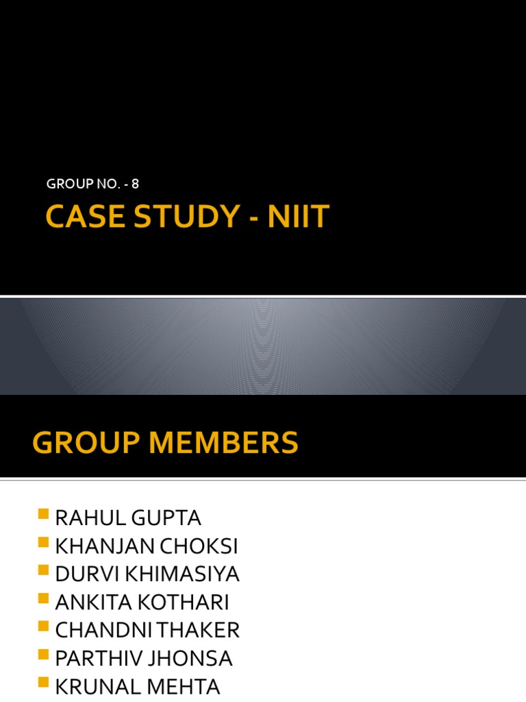Case Study - Niit | PDF | Marketing | Business Economics