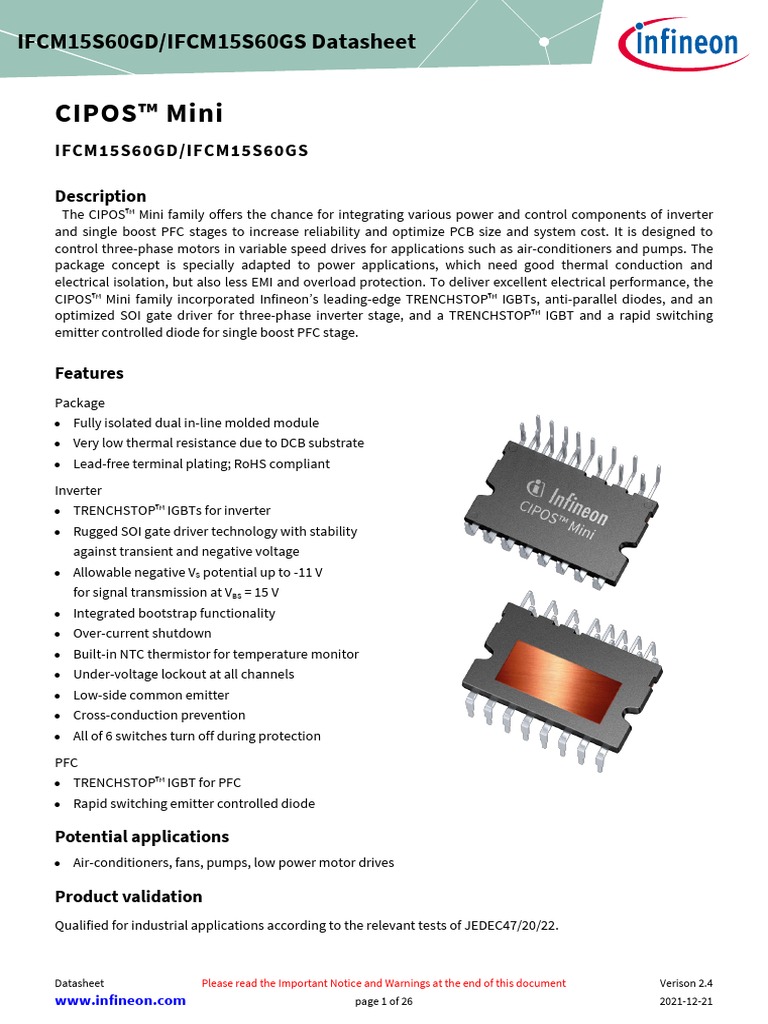 Infineon IFCM15S60GD DataSheet v02 04 en | PDF | Power Inverter ...