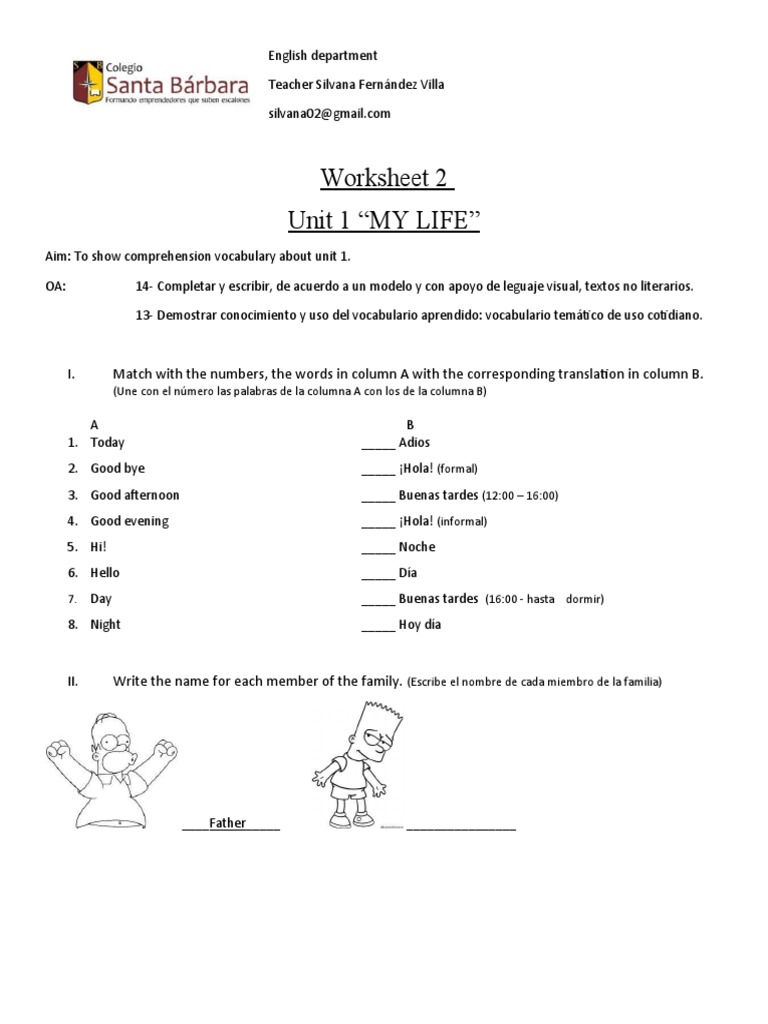 Actividades de Vocabulario en Inglés | PDF
