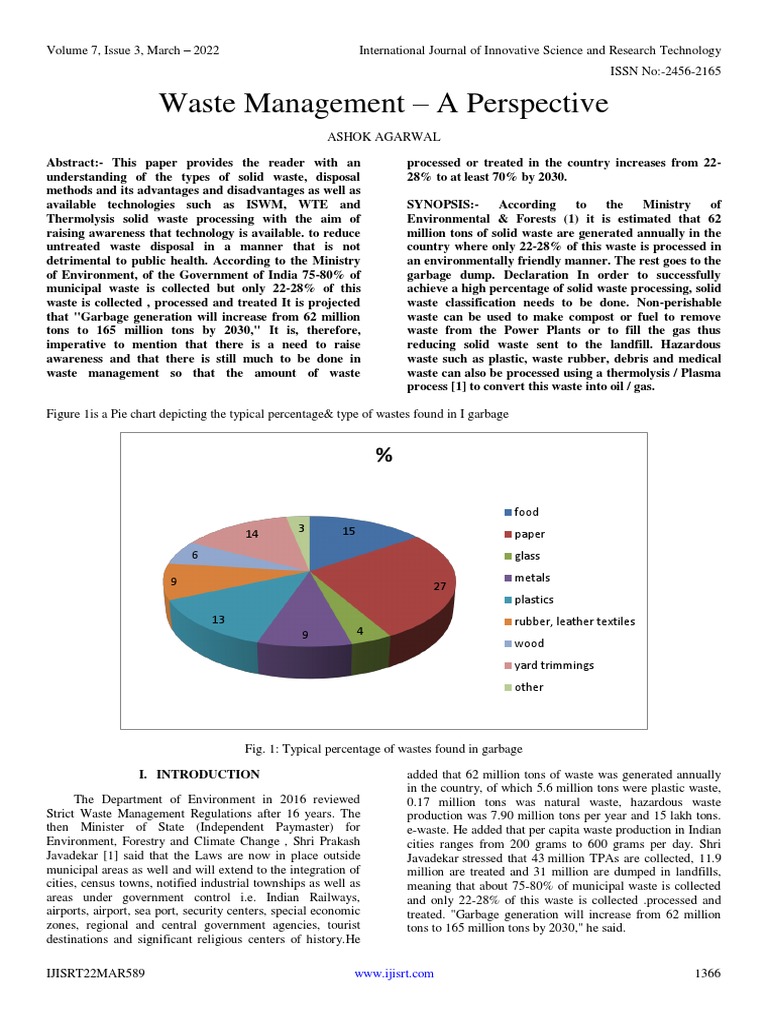 Waste Management - A Perspective | PDF | Waste Management | Waste