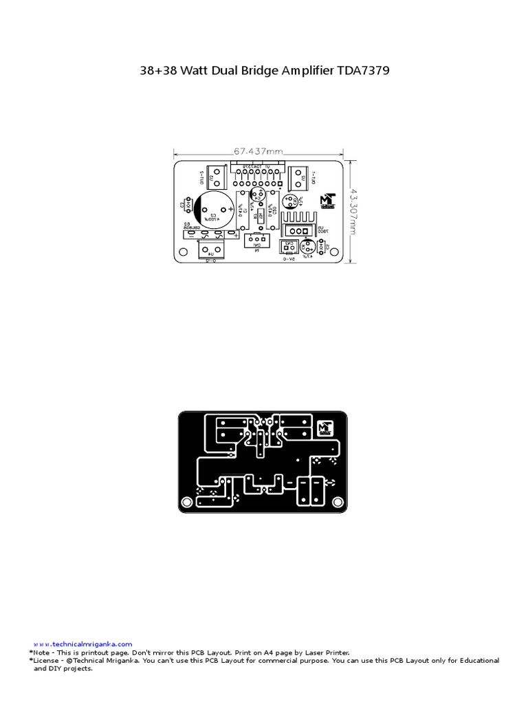 38+38 Watt Dual Bridge Amplifier TDA7379 Technical Mriganka | PDF | Components | Equipment