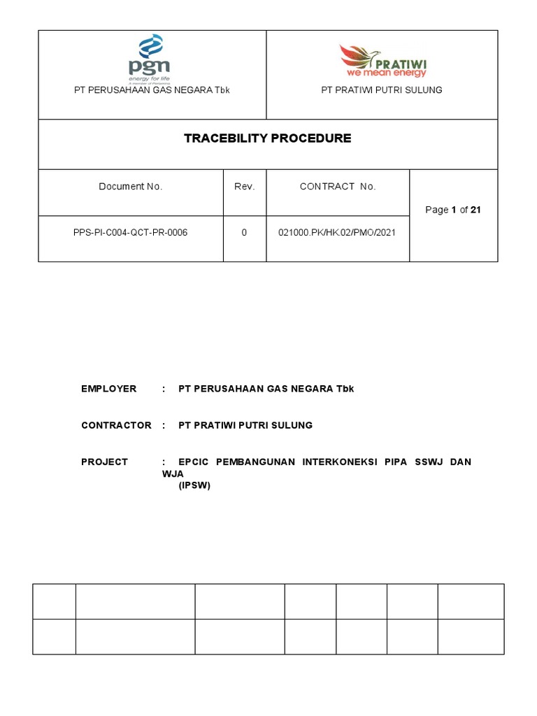 Traceability Procedure | PDF | Gases | Systems Engineering