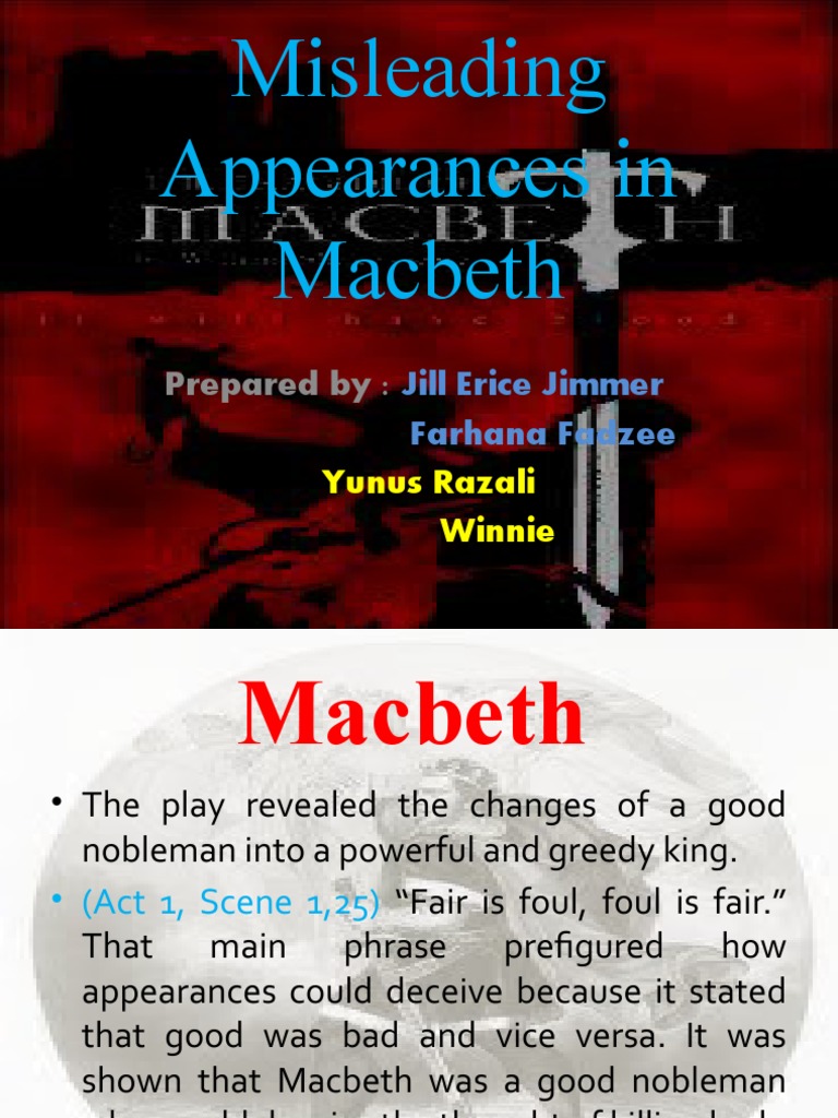 Misleading Appearances in Macbeth | PDF | Macbeth | Shakespearean Tragedies