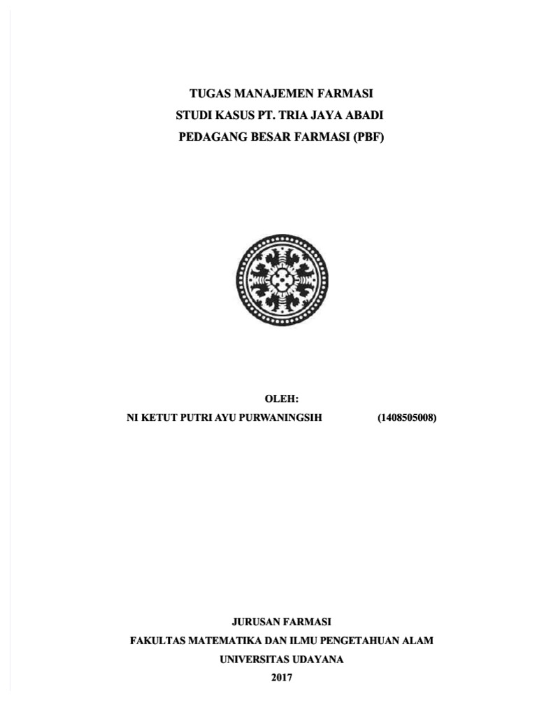 PDF Manajemen Farmasi Di Pedagang Besar Farmasi Compress | PDF PDF Manajemen Farmasi Di Pedagang Besar Farmasi Compress | PDF