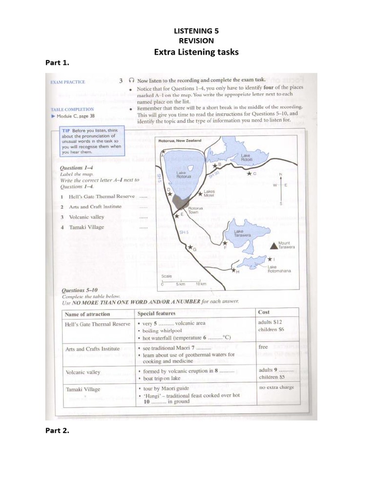 Listening 5. Revision - Extra Tasks | PDF