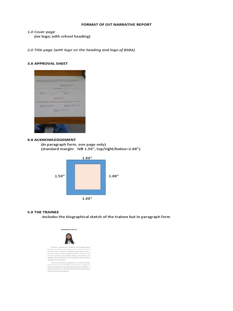 OJT Narrative Report Format Guide | PDF | Cognition