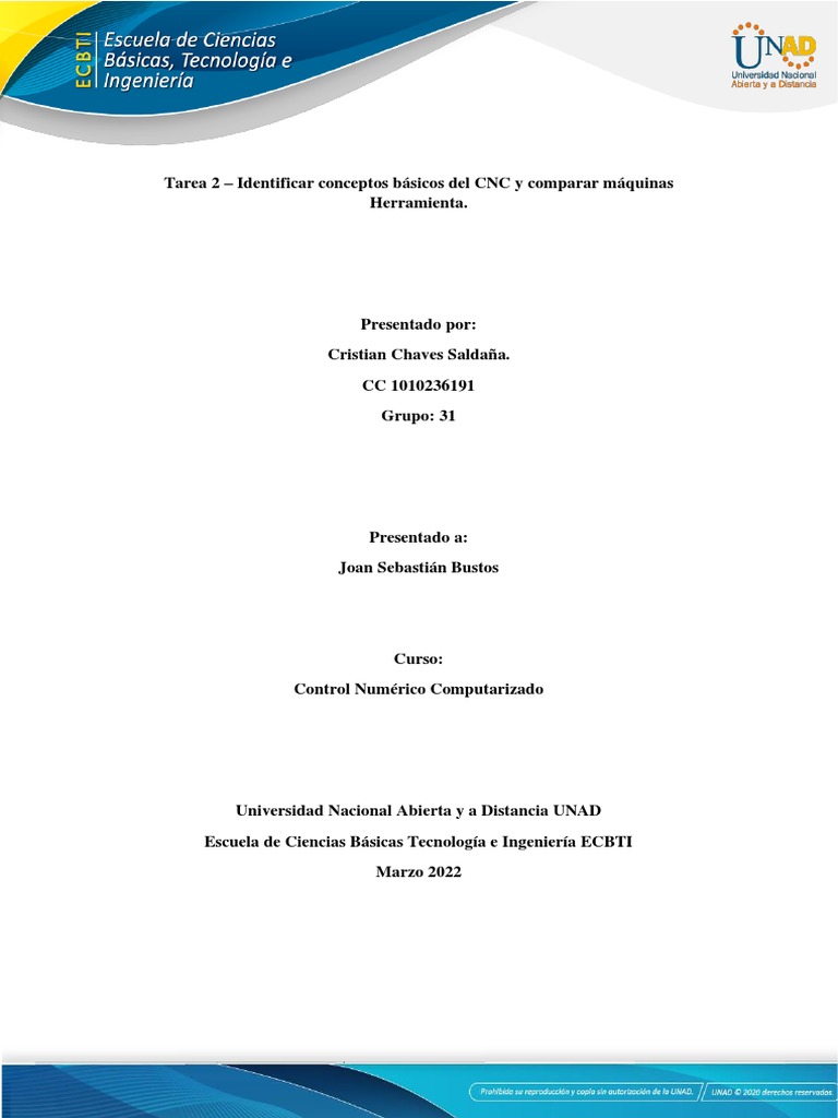 Tarea 2 - Identificar Conceptos Básicos Del CNC y Comparar Máquinas Herramienta | PDF | Control ...